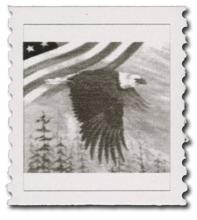 TD119 - 1989 Gray, Test Stamp, Flag and Eagle Over Trees, Perf. 10 ...