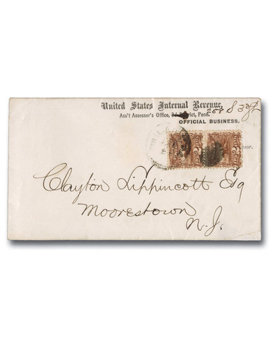 MA1995 - US #113 Pair on United States Internal Revenue Cover with ...