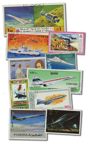 MP1099 - Concorde (Plane), 25 Different Stamps - Mystic Stamp Company