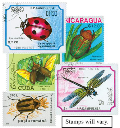 MP1106 - Insects, 50 Different Stamps - Mystic Stamp Company