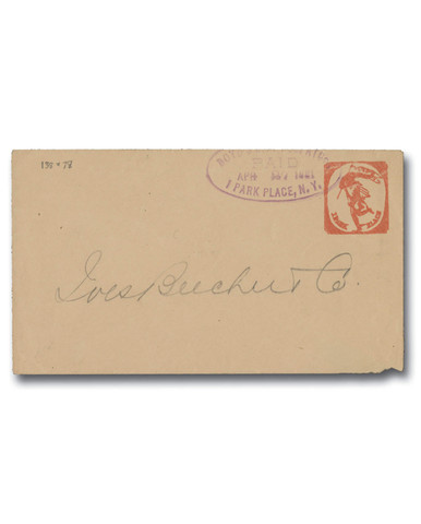20LU38 - 1878 Boyd's Dispatch, Red on Cream Diagonally Laid Paper, Type ...