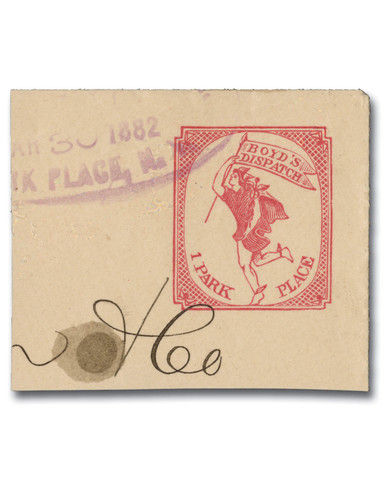 20LU43 - 1878 Boyd's Dispatch, Red on White Diagonally Laid Paper, Type ...