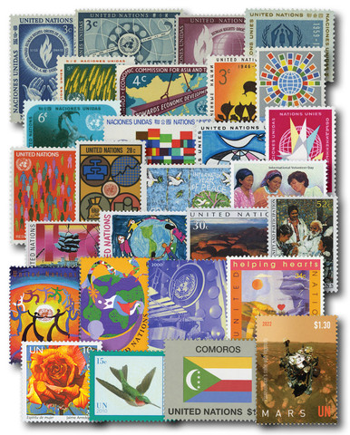 MFN668 - 1951-2024 United Nations New York Collection, 1446 Mint Stamps ...