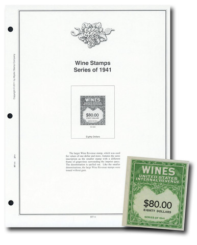 RE182D - 1949 $80.00 Cordials, Wines, Etc. Stamp - Wine Stamp, yellow ...