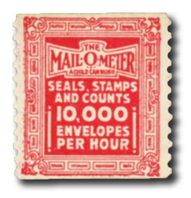 TD60A - 1922 Red,Test Stamp, Mail-O-Meter, Perf. 10.5 Vertically ...