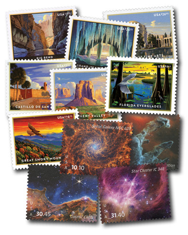 5429/5955 - 2020-25 Priority and Express Mail Series, 11 Mint Stamps ...