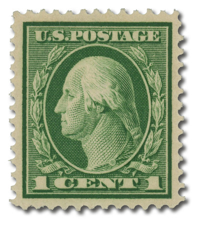 405 - 1912 1c Washington, Green, Single Line Watermark, Perf. 12 ...