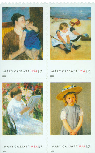 3807a - 2003 37c Mary Cassatt Paintings, block of 4 stamps - Mystic ...