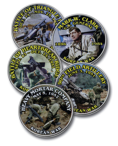 MCN165 - Korean War Color Enhanced Coins on US Half-Dollars, Collection ...