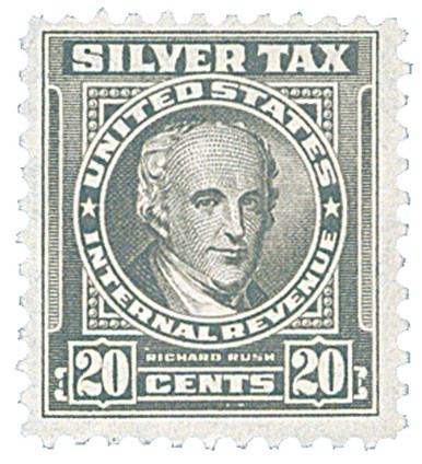 RG115 - 1944 20c Silver Tax, Gray, Without Overprint - Mystic Stamp Company