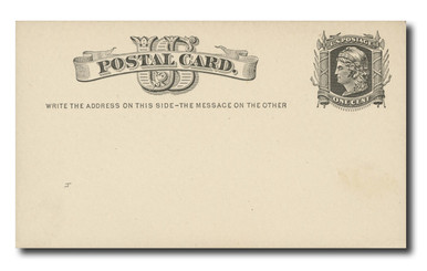UX5 - 1875 1c Liberty, Black, Buff, Unwatermarked, Postal Card - Mystic ...