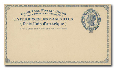 UX6 - 1879 2c Liberty, Blue, Buff, Postal Card - Mystic Stamp Company