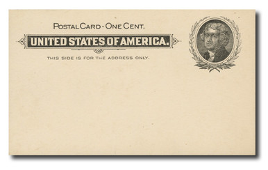 UX14 - 1897 1c Thomas Jefferson, Black, Buff, Postal Card - Mystic ...
