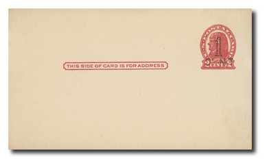 UX32 - 1920 1c on 2c Thomas Jefferson Red, Buff, Die I, Postal Card ...
