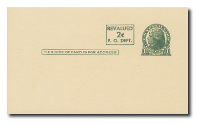 UX41 - 1952 2c on 1c Thomas Jefferson, Green, Buff, Postal Card ...