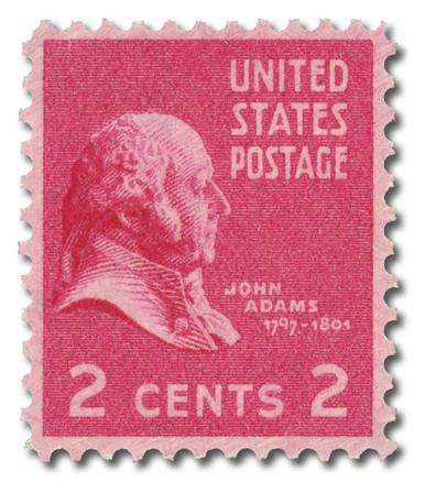 806 - 1938 2c John Adams, Rose Carmine, Perf. 11x10.5 - Mystic Stamp ...