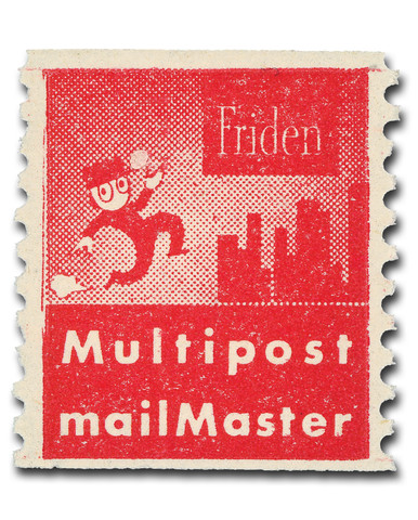 TD93 - 1944-57 Red, Test Stamp, Friden Multipost Mail Master, Perf 9.75 ...