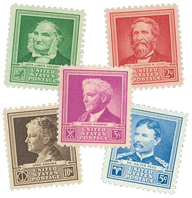 874-78 - 1940 Famous Americans Series: Scientists, Complete Set of 5 ...