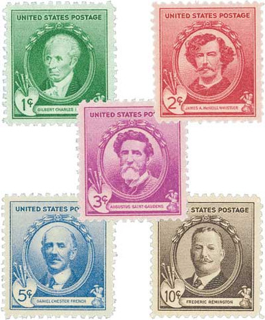 884-88 - 1940 Famous Americans Series: Artists, Complete Set of 5 ...