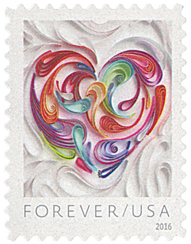 5036 - 2016 First-Class Forever Stamp - Love Series: Quilled Paper ...