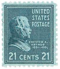826 - 1938 21c Chester A. Arthur, Dull Blue - Mystic Stamp Company