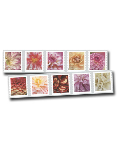 5982-91 - 2025 First-Class Forever Stamps - Dahlias - Mystic Stamp Company