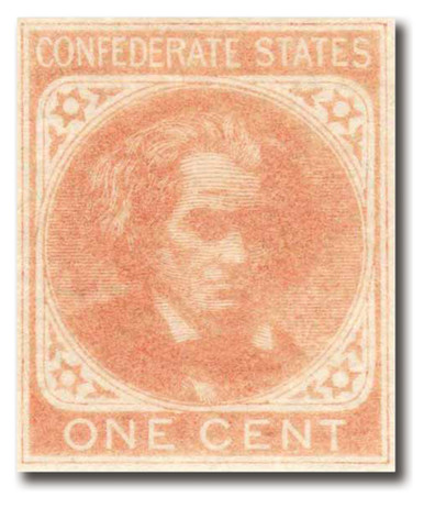 CSA14 - 1862 1c John C. Calhoun, Confederate States, Orange - Mystic ...