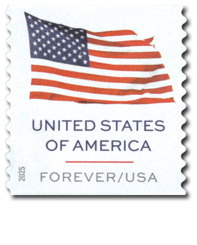 6019 - 2025 First-Class Forever Stamp - Flag (BCA coil stamp) - Mystic ...