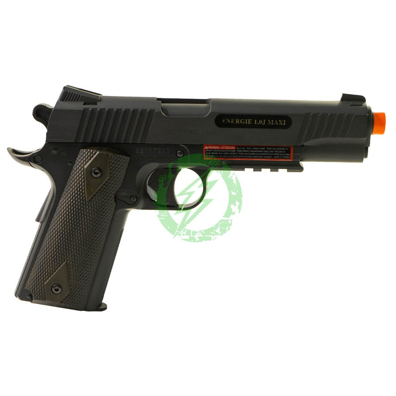 Cybergun Colt Licensed M45A1 CO2 Airsoft Pistol Black / Railed