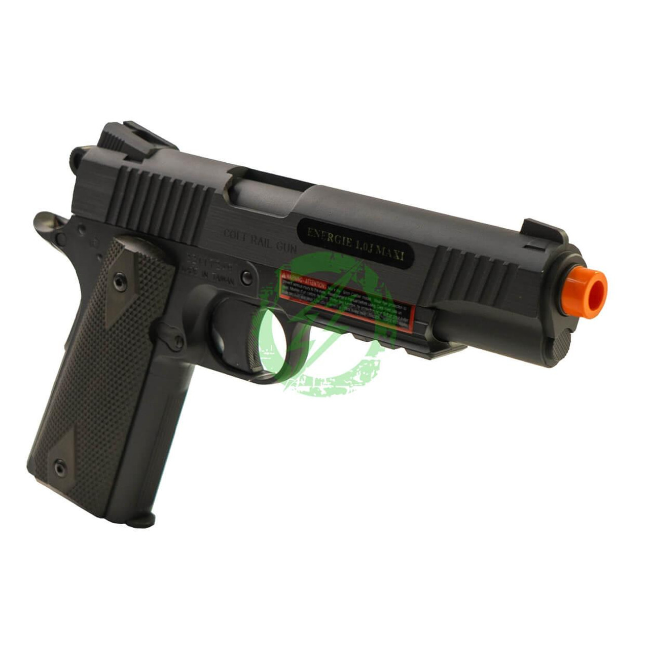 Cybergun Colt Licensed M45A1 CO2 Airsoft Pistol Black / Railed