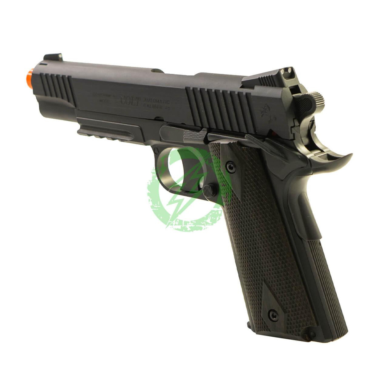 Cybergun Colt Licensed M45A1 CO2 Airsoft Pistol Black / Railed