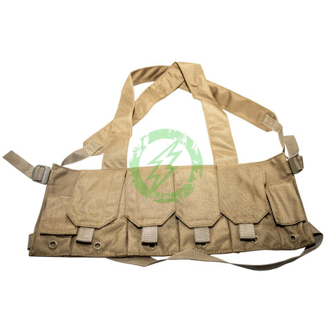 Lancer Tactical Rugged Tactical Chest Rig | 6x Magazine Pouches | Tan