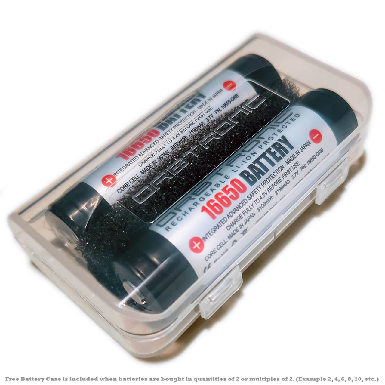 21700 Battery 5000mAh Button Top PROTECTED Li-ion Rechargeable - Orbtronic