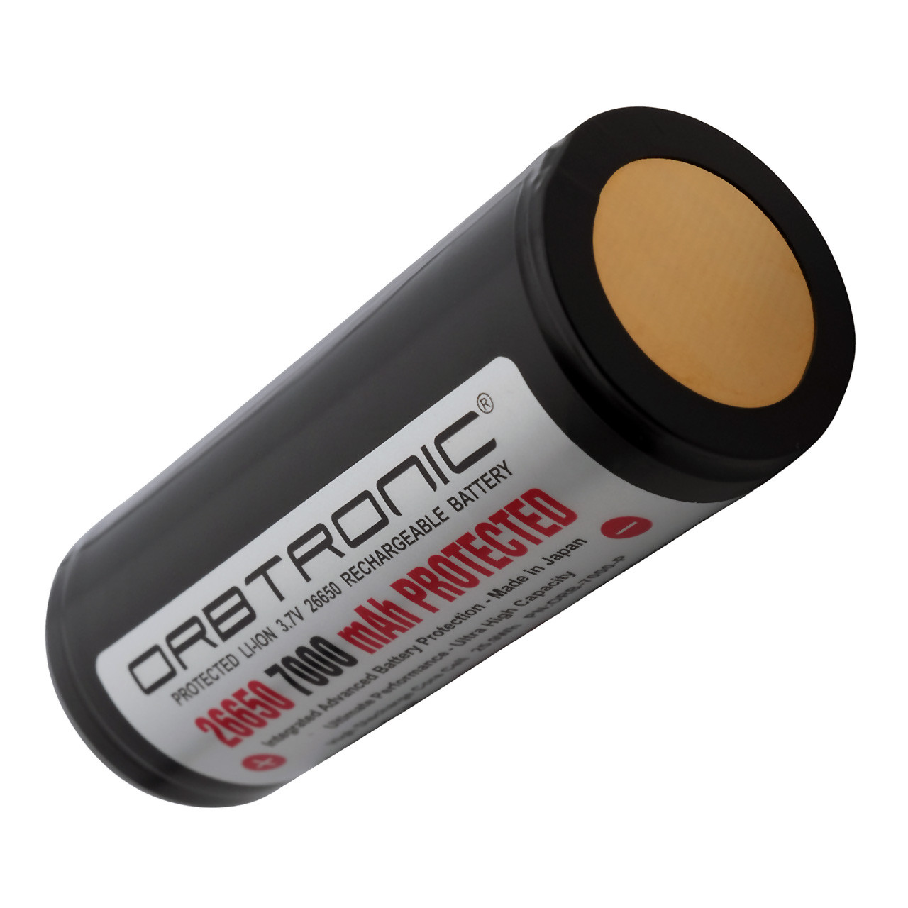 26650 7000 mAh PROTECTED Highest Capacity Li-ion Orbtronic Rechargeable ...