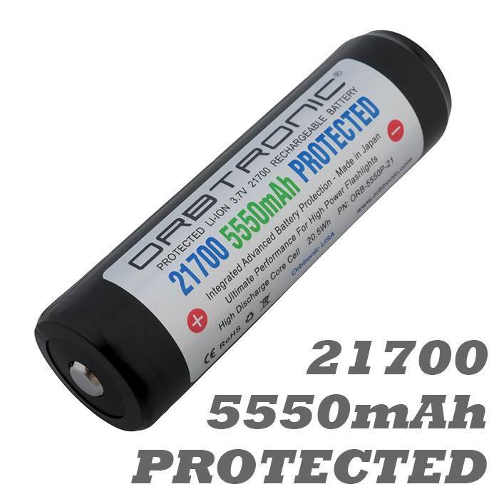 21700 Battery 5550mAh Protected Button Top Li-ion Orbtronic ...