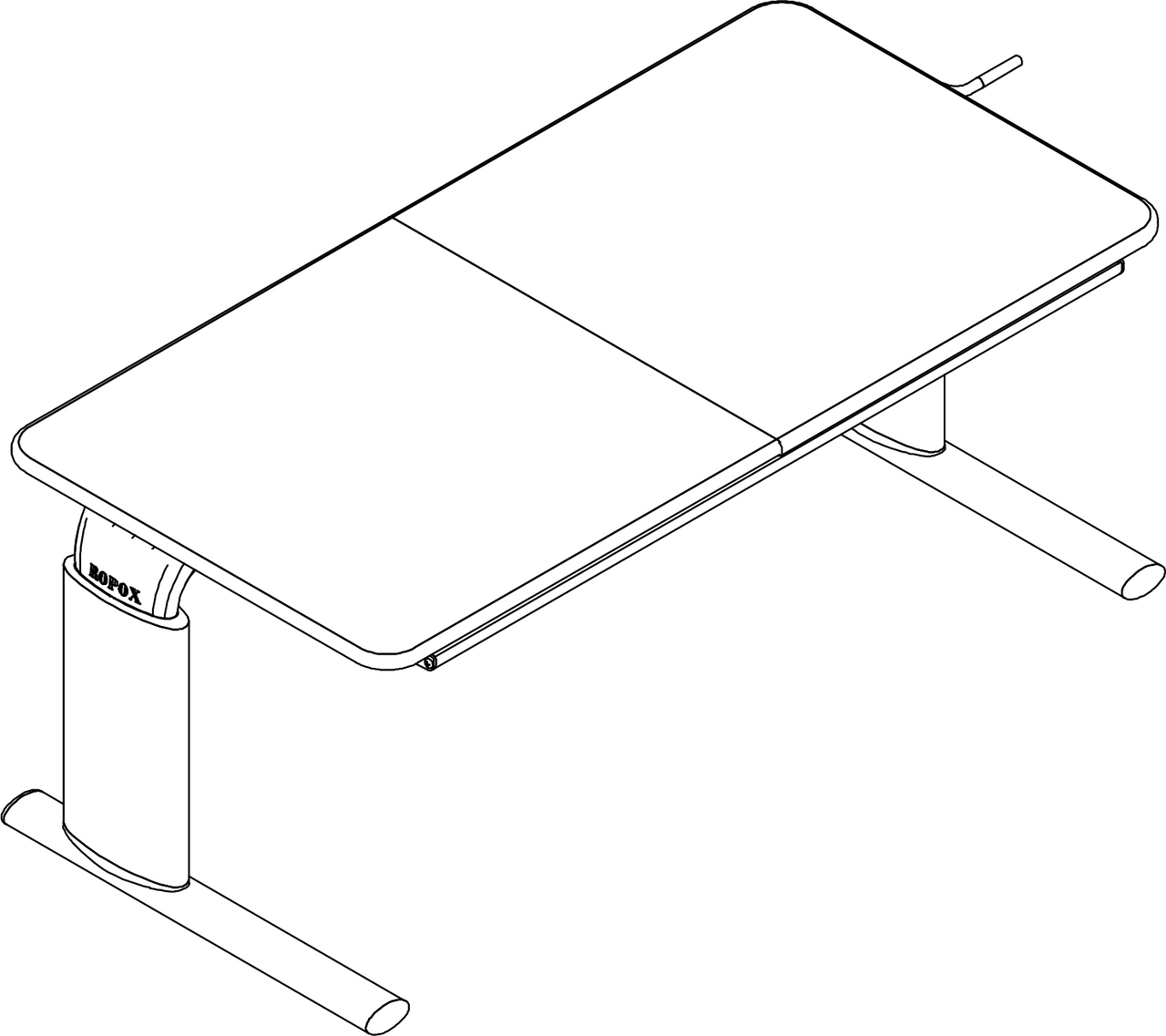 Ropox Vision table 20-60225-11, Type F, flat & RH tilting top, 1200 x ...