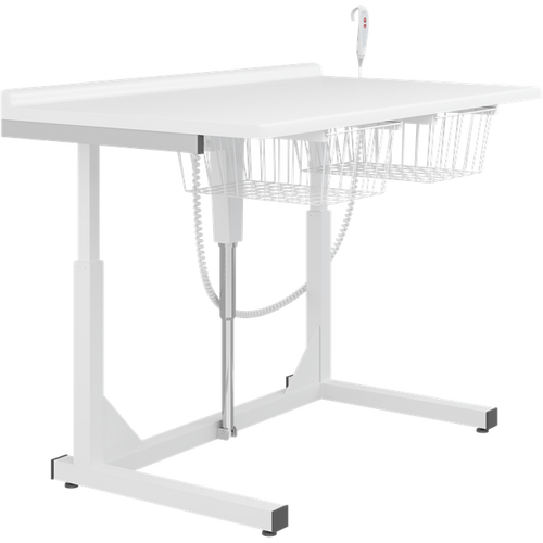 Pressalit Height adjustable changing table with 2 wire baskets R8642000 ...