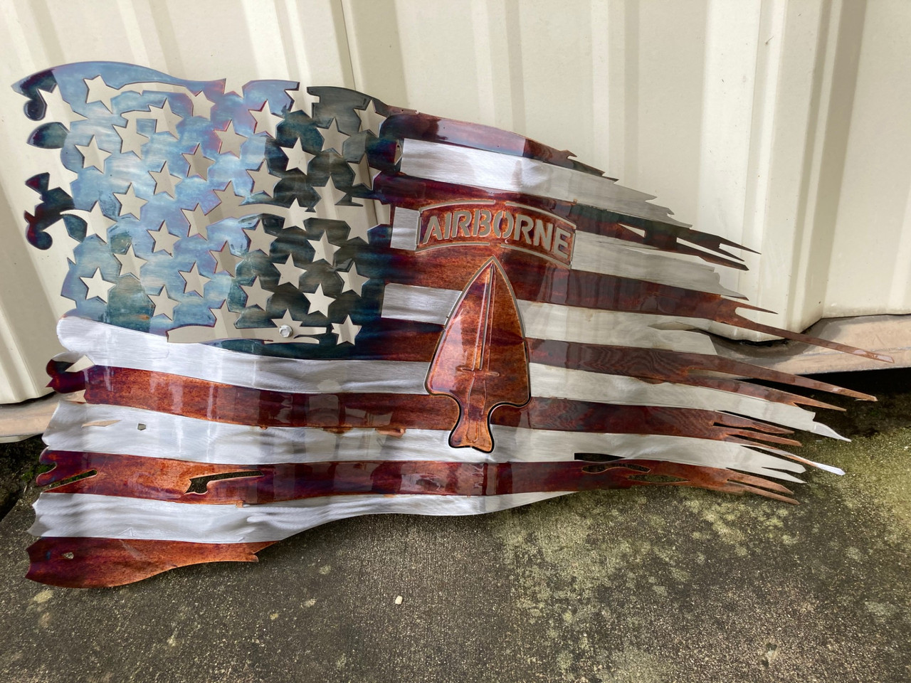 Laser & Custom Made Battle Worn Flag Art | Metal Worx