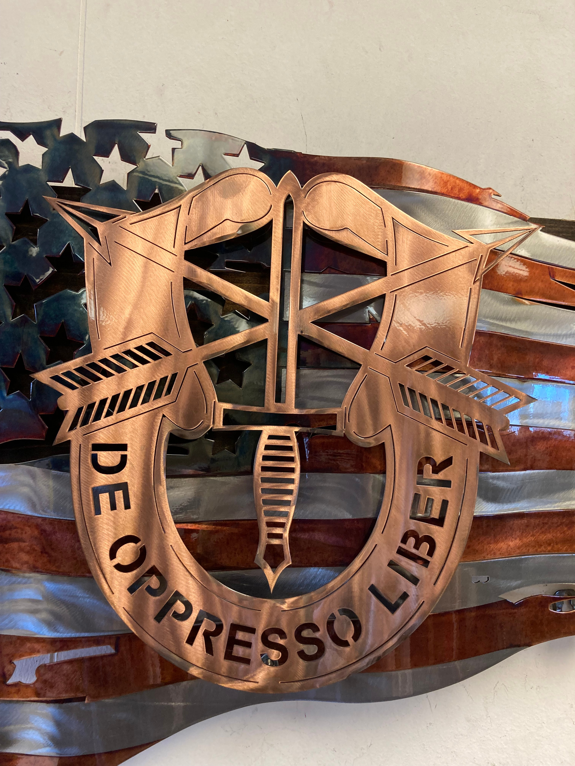 Laser & Custom Made Battle Worn Flag Art | Metal Worx