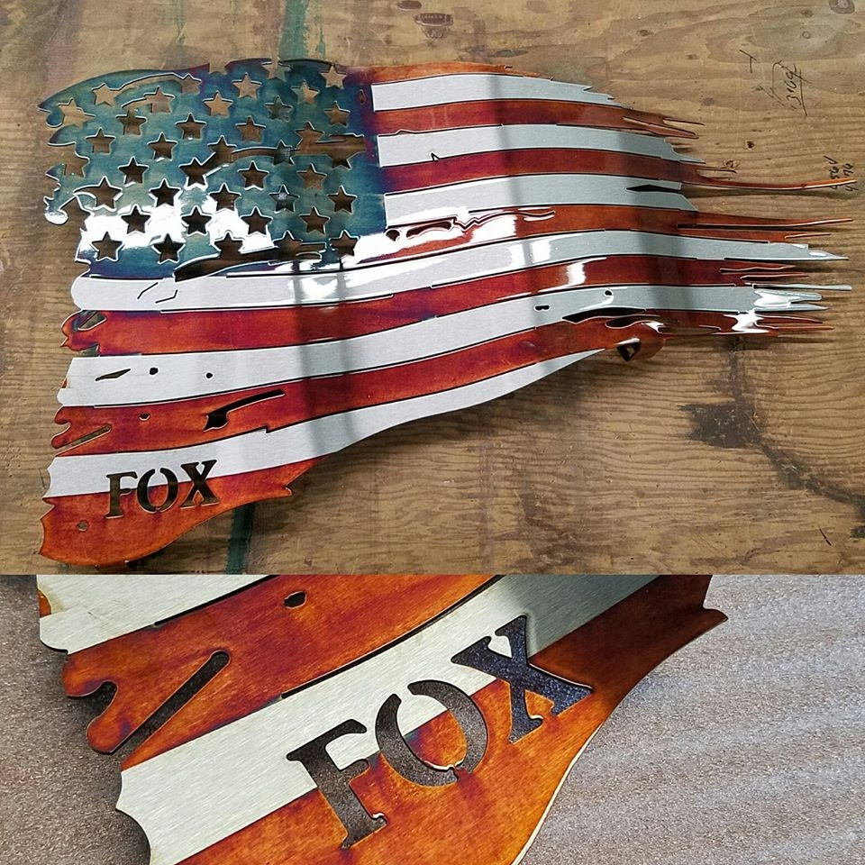 24" x 14" Battle Worn Flag - Metal Worx Inc