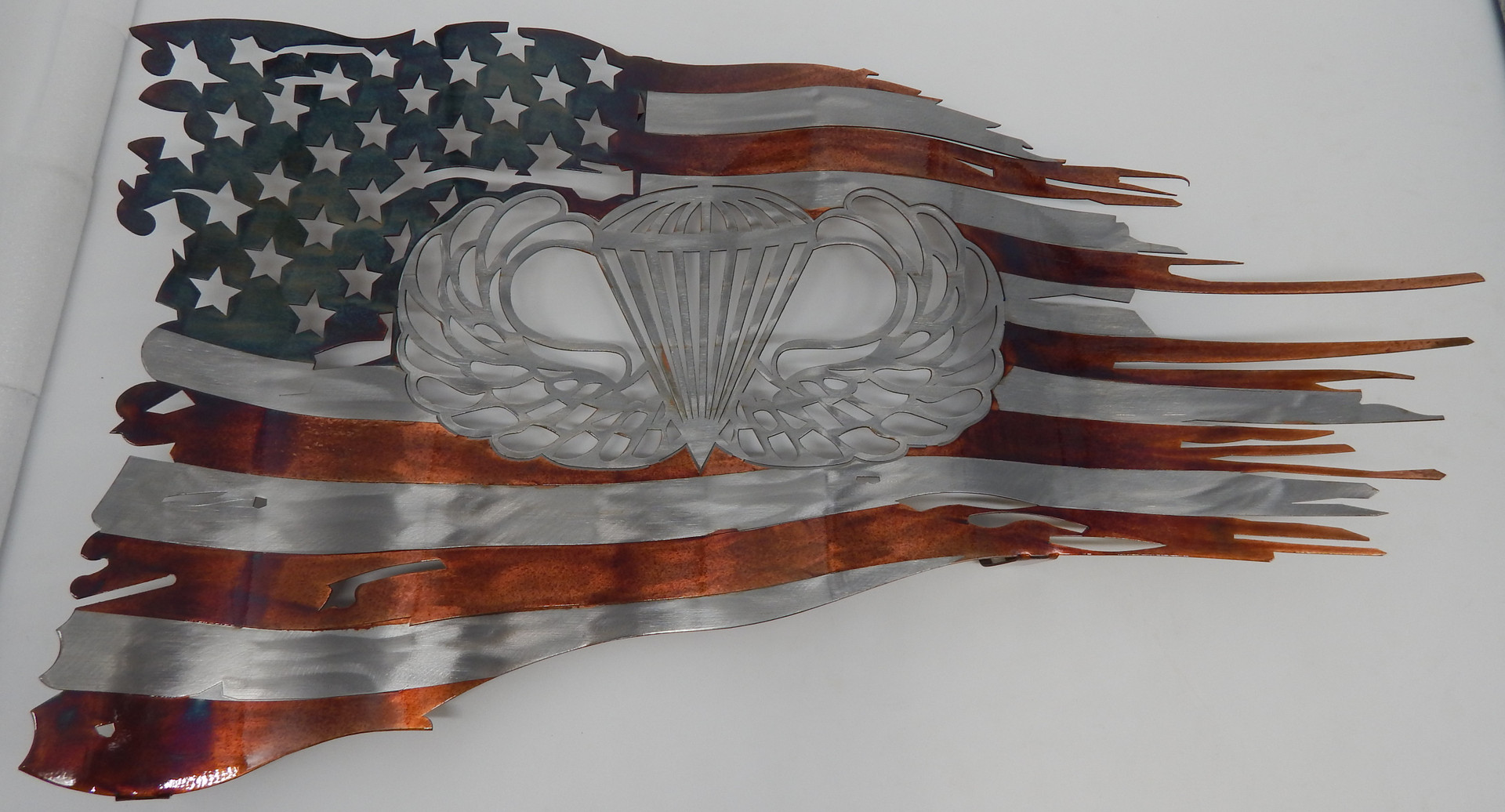 Laser & Custom Made Battle Worn Flag Art | Metal Worx
