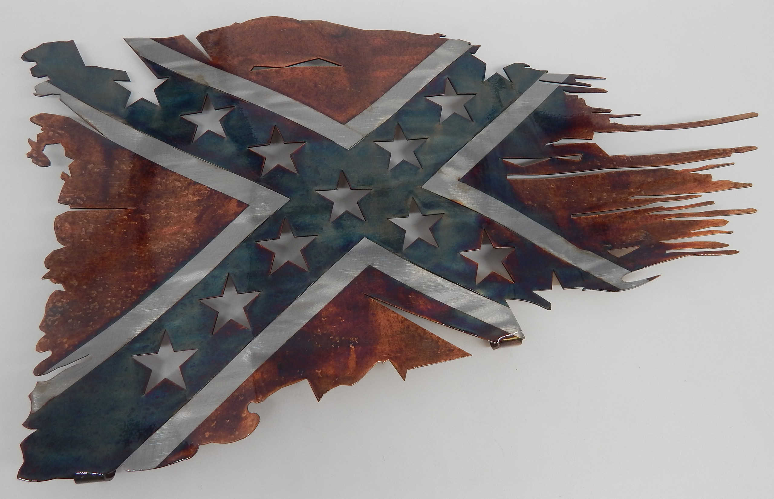 Mini Confederate Battle Worn flag - Metal Worx Inc