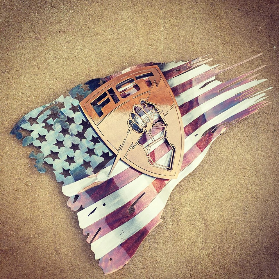 Laser & Custom Made Battle Worn Flag Art | Metal Worx