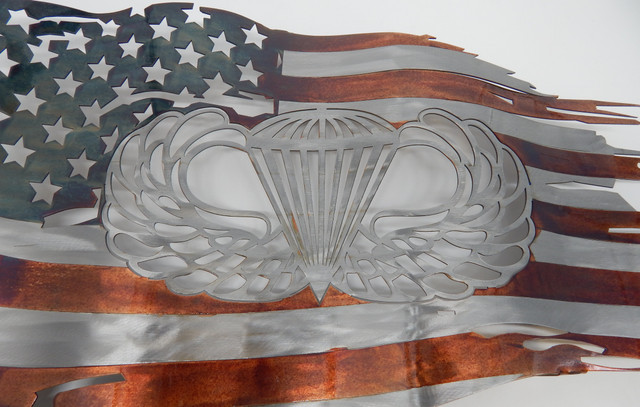 Laser & Custom Made Battle Worn Flag Art | Metal Worx