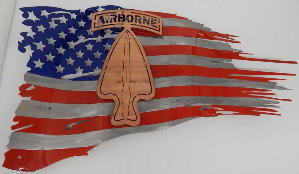 Laser & Custom Made Battle Worn Flag Art | Metal Worx
