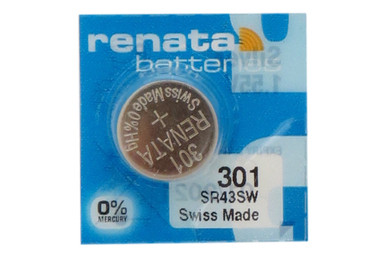 301 / 386 / SR43SW Renata Silver Oxide Button Battery