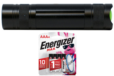 S06 220 Lumens Flashlight + 4 x AAA Energizer Max Alkaline Batteries