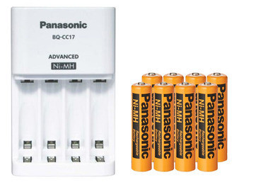 Panasonic BQ-CC17 Smart Battery Charger + 8 AAA NiMH Panasonic 700 mAh ...
