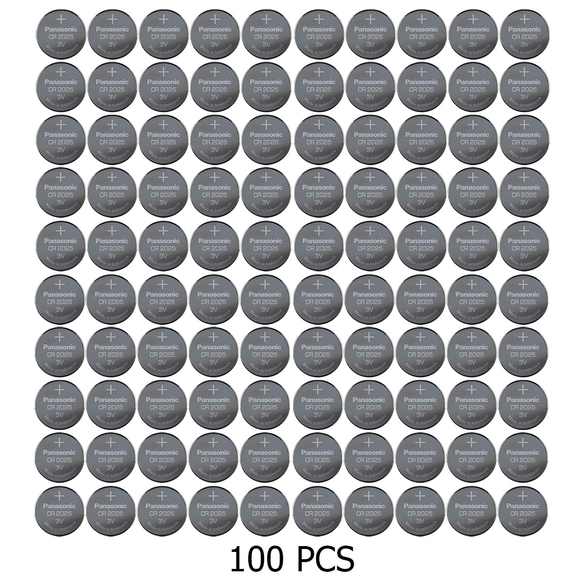 100-Pack CR2025 Panaonsic 3 Volt Lithium Coin Cell Batteries