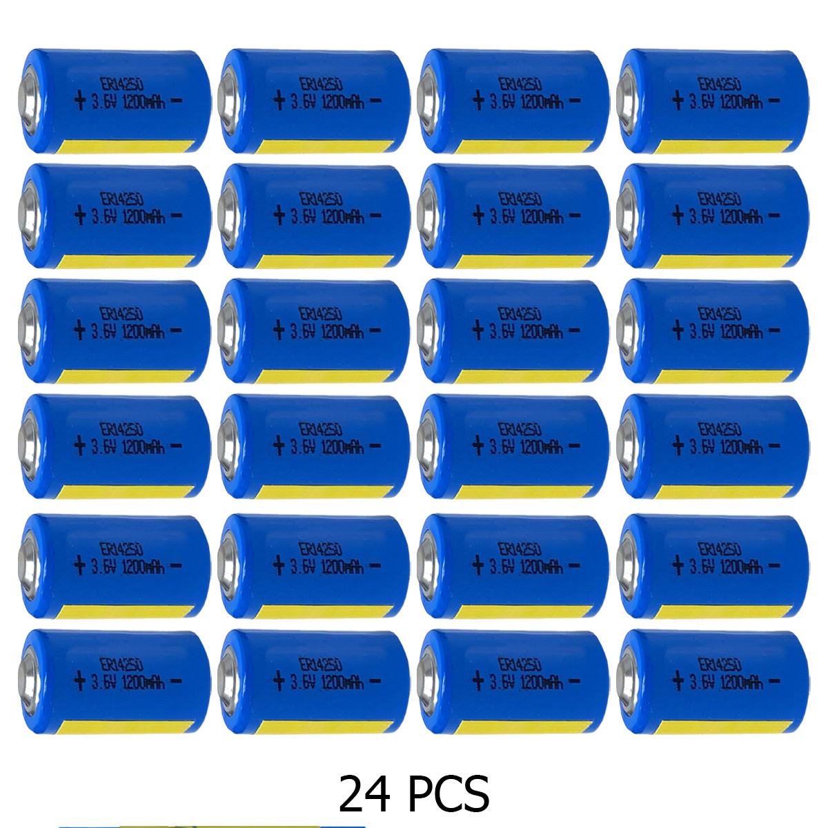 24-Pack ER14250 (LS14250) 1/2 AA 3.6 Volt 1200 mAh Primary Lithium ...
